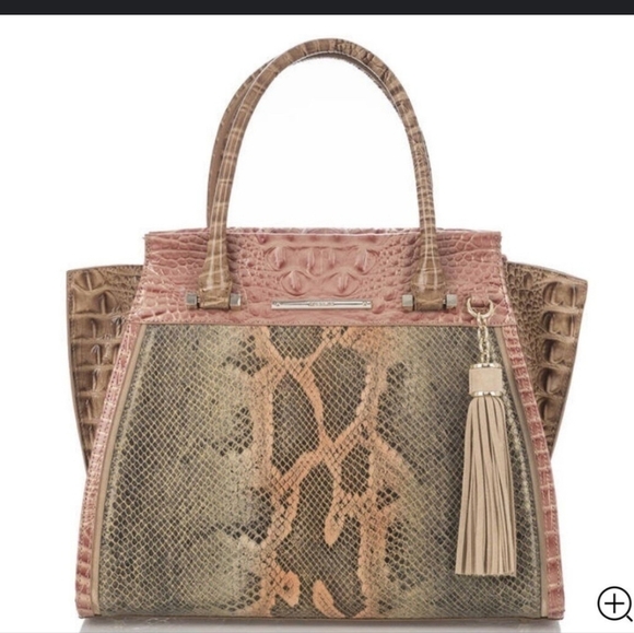 Brahmin | Bags | Brahmin Priscilla Sand Shell Satchel | Poshmark